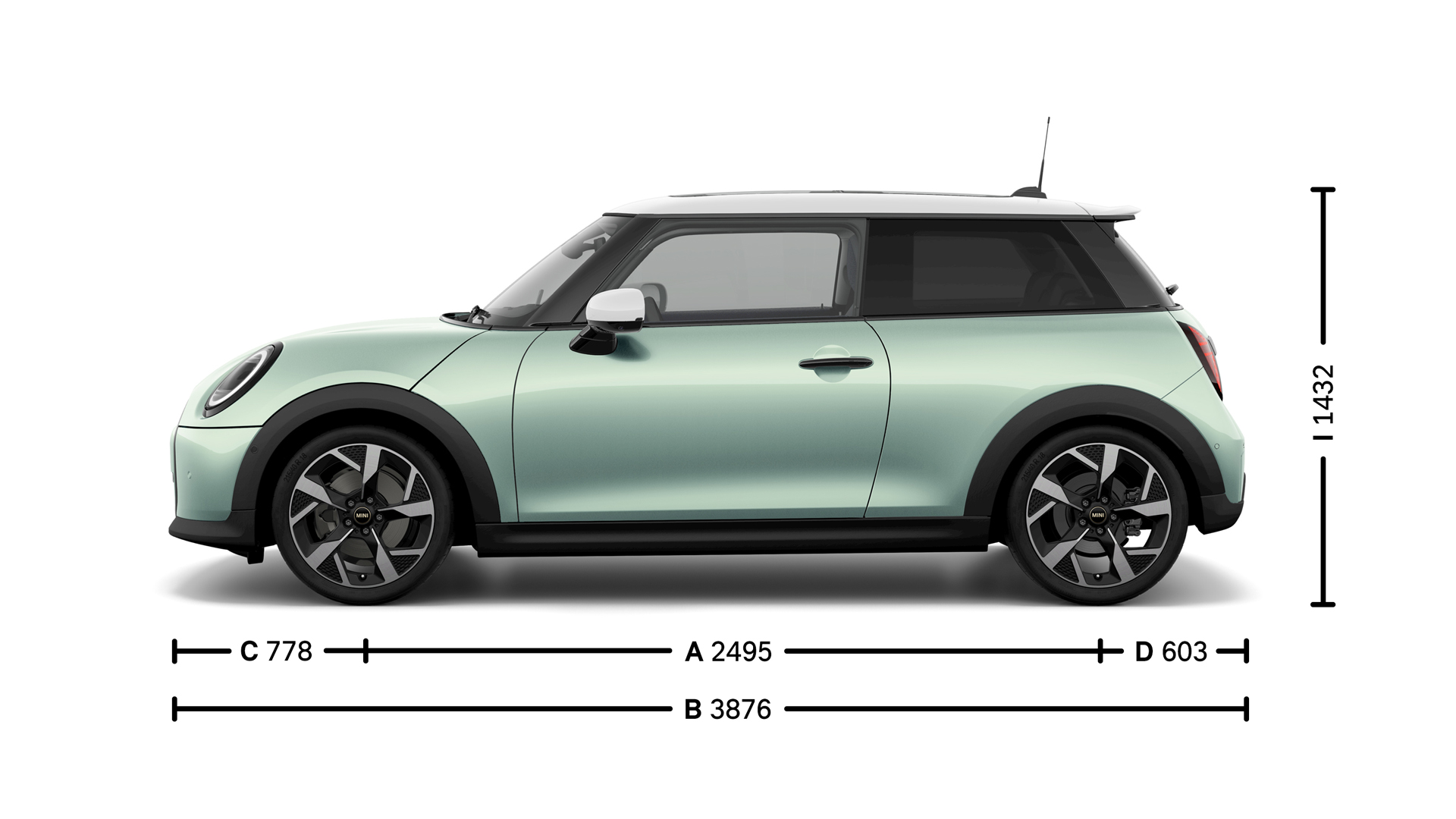 Τρίθυρο MINI Cooper - Διαστάσεις